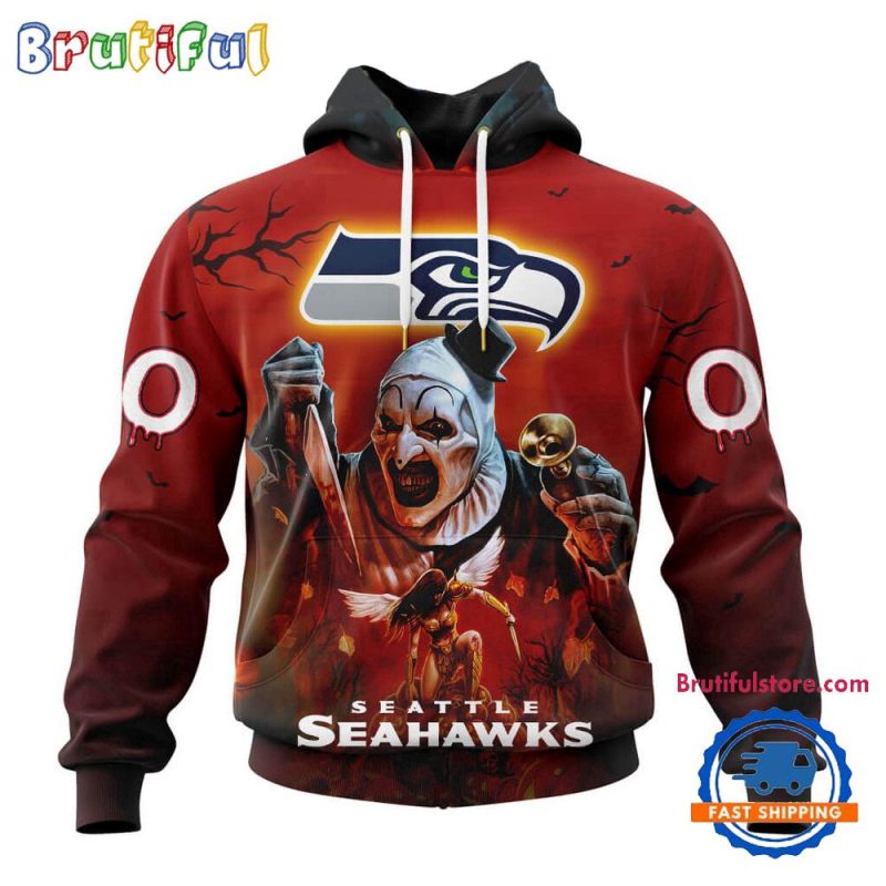 NFL Seattle Seahawks Horror Terrifier Ghoulish Valak Halloween Football ...